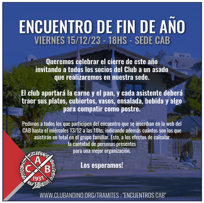 Encuentro de Fin de Año 2023 – Club Andino Bariloche Encuentro de Fin de Año 2023 – Club Andino Bariloche
